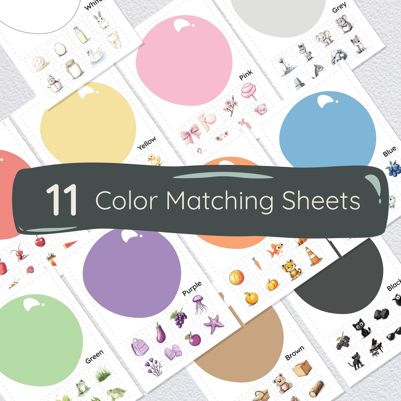 Printable Color Flashcards for Toddlers | 16 Pastel Colors + Matching ...