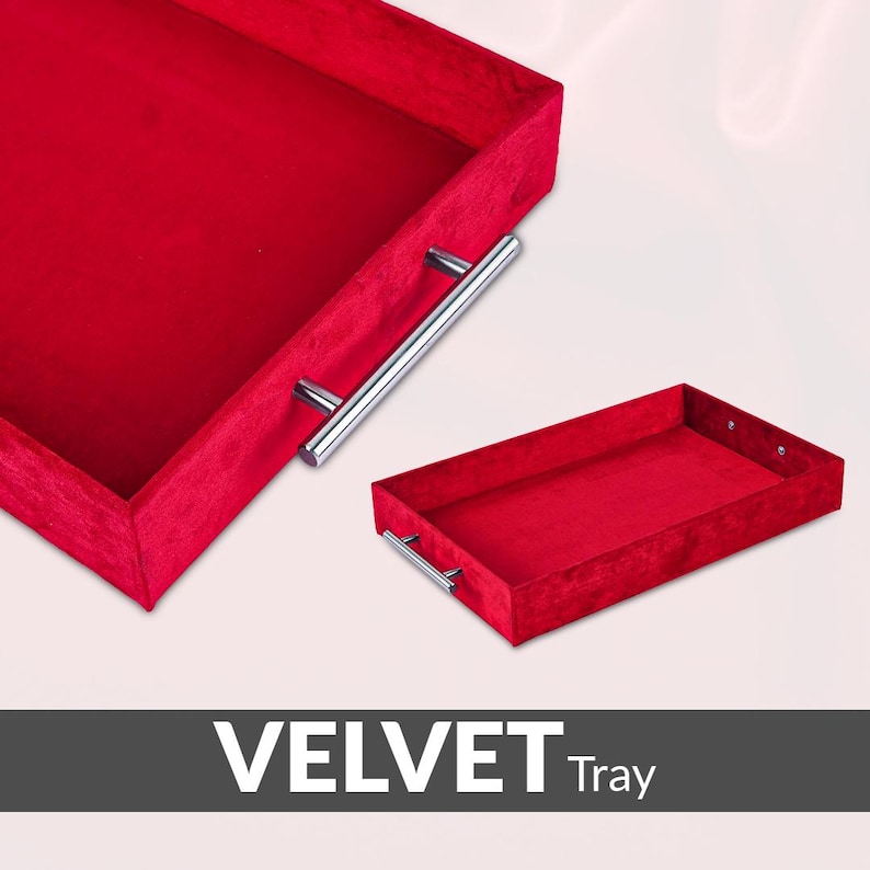 Red Velvet Wedding Tray Set: Indian Shaadi Decor - Etsy
