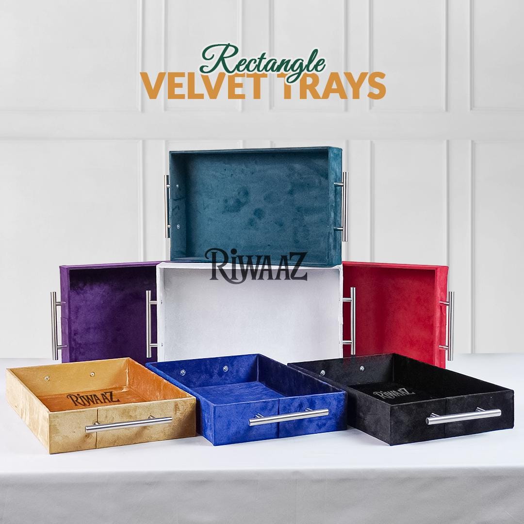 Red Velvet Wedding Tray Set: Indian Shaadi Decor - Etsy