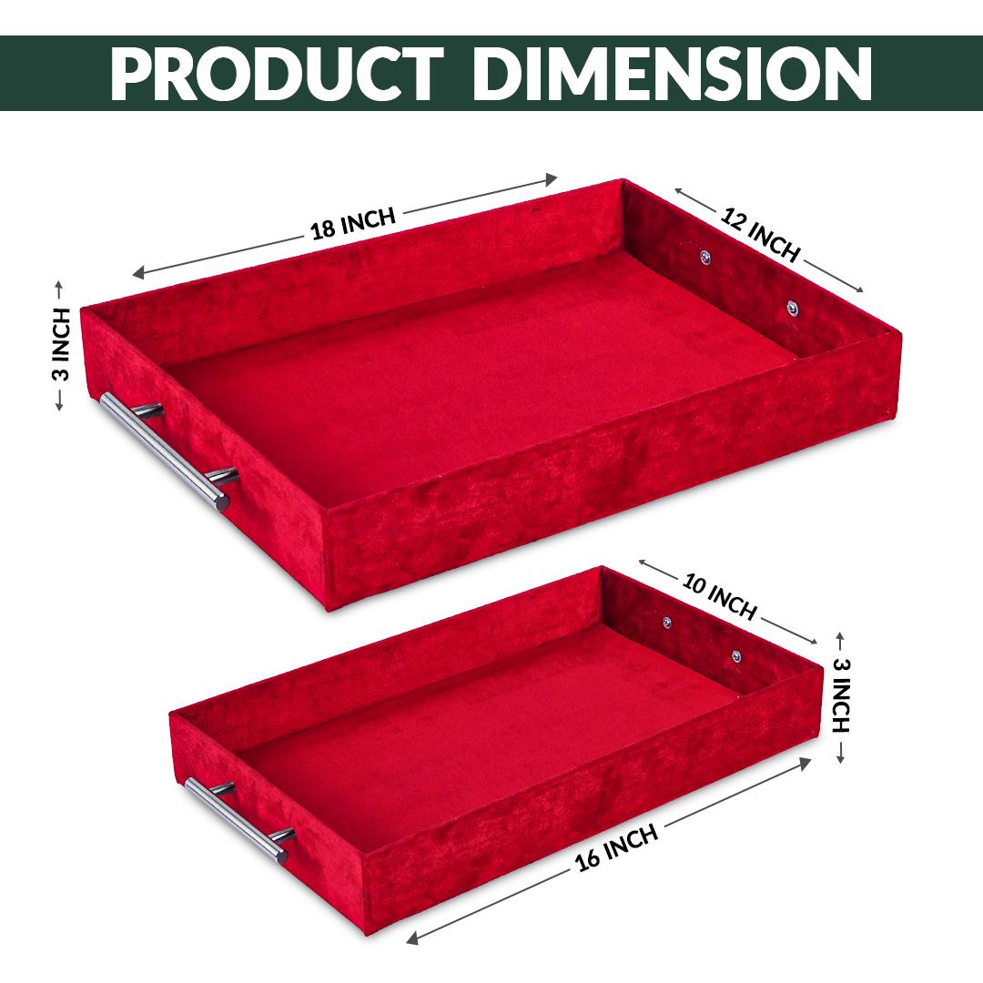 Red Velvet Wedding Tray Set: Indian Shaadi Decor - Etsy