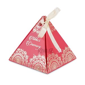 Qubool Hai & Nikkah Mubarak Pyramid Wedding Favor Box | Mehndi ...