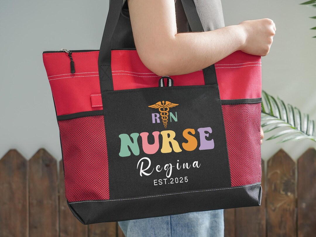 Personalized Nurse Bag With Zipper,custom Nurse Bag With Name,nurse ...