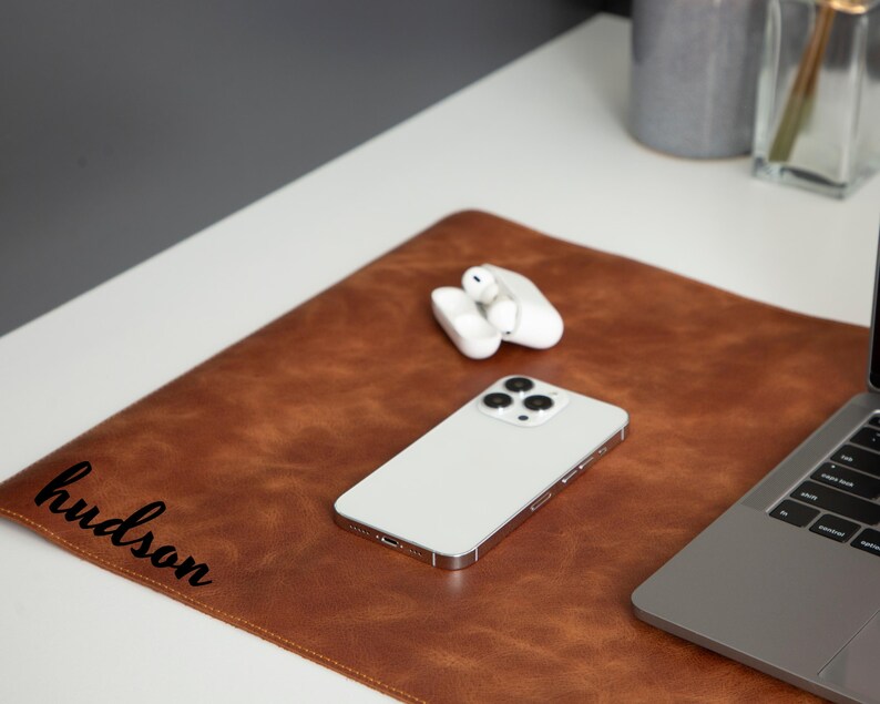 Custom Leather Desk Mat Personalized Full Grain Desk Pad Engraved ...