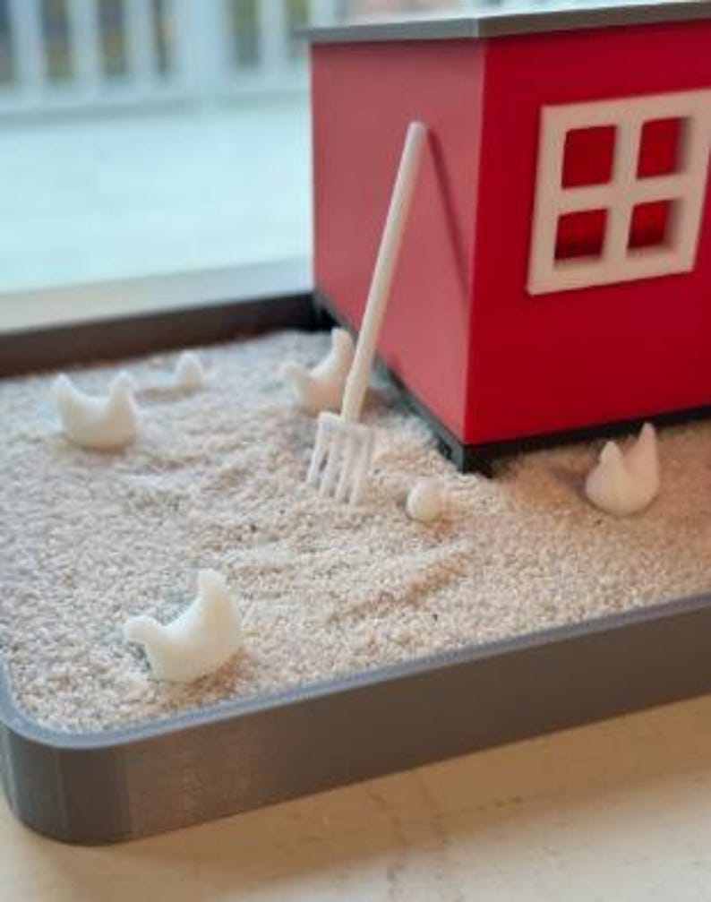 Chicken Coop Zen Garden - Fidget Chicken Sandbox Toy - Cubicle Decor ...