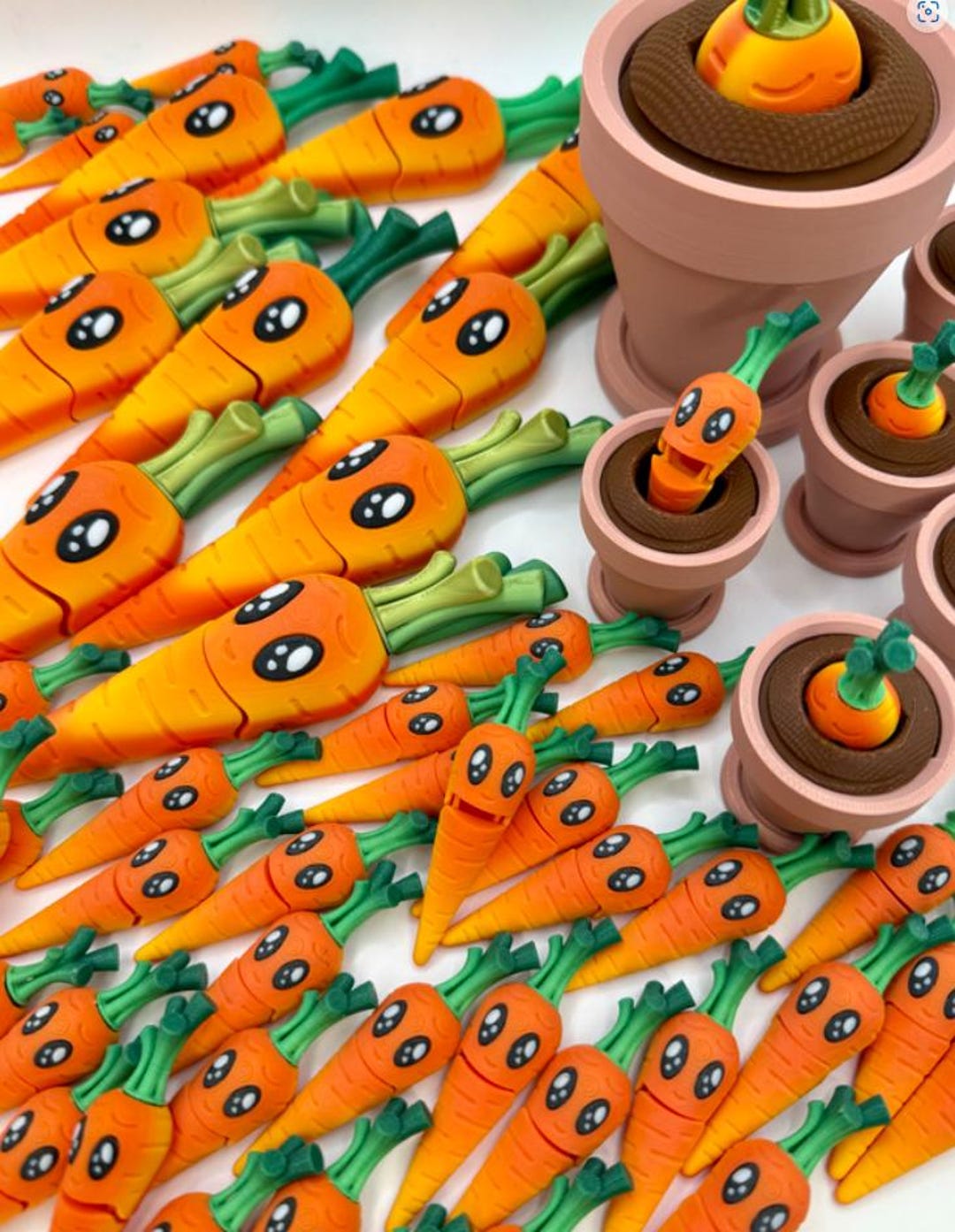 Cute Carrot Fidget Friend With Pot | 3D Printed Articulated Carrot ...