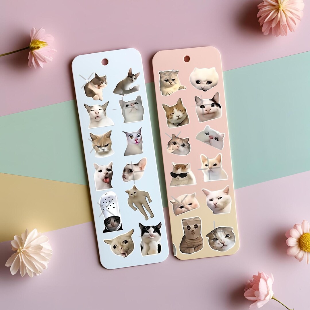 Funny Cat Meme Bookmarks - Set of 2 - Gift for Book Lovers - Etsy