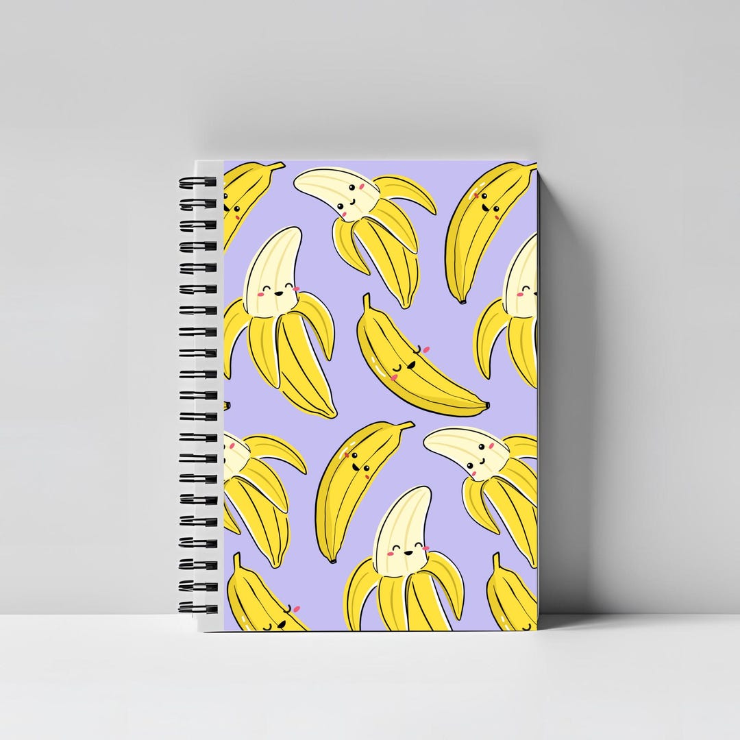 Cute Banana Print A5 Spiral Notebook Funny Fruit Stationery Kawaii ...