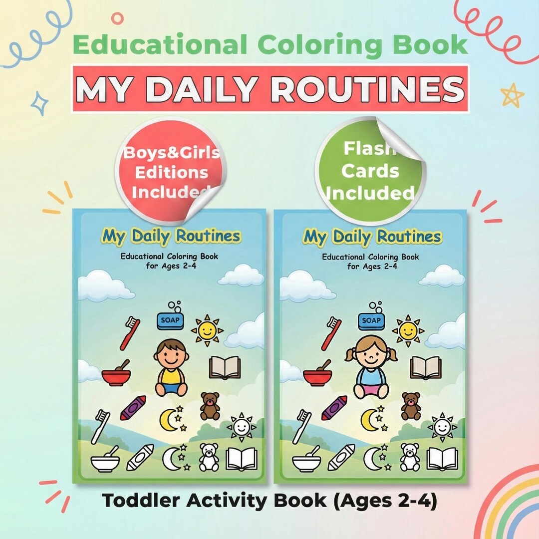 Toddler Daily Routine Coloring Book: Montessori Life Skills (PDF) - Etsy