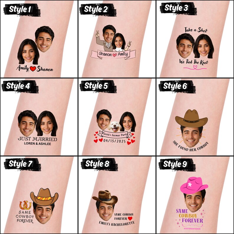 Funny Custom Face Temporary Tattoos – Bachelorette Party Favors ...