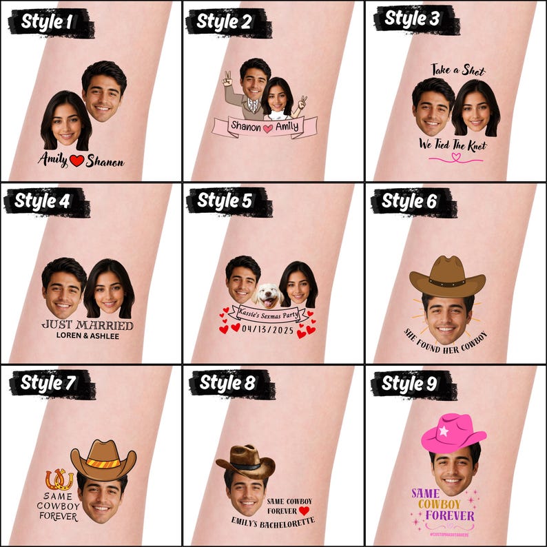 Funny Custom Face Temporary Tattoos – Bachelorette Party Favors ...
