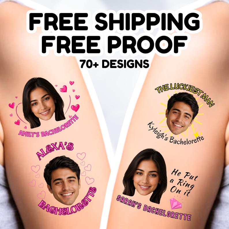Funny Custom Face Temporary Tattoos – Bachelorette Party Favors ...