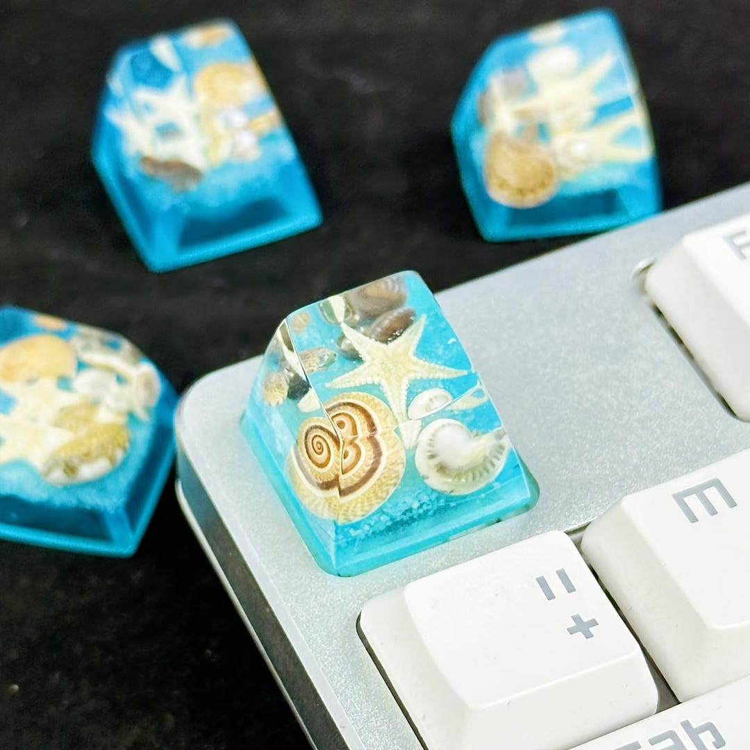 Ocean-themed Transparent Resin Keycaps – SA R1 Profile, Starfish ...