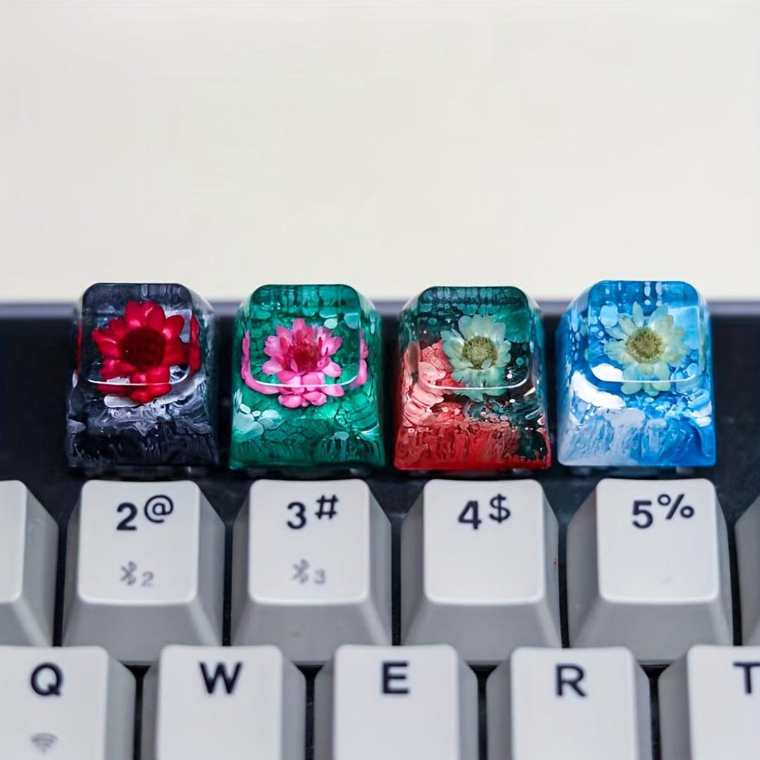Eternal Flower Keycaps With High-definition Floral Design, Colorful ...