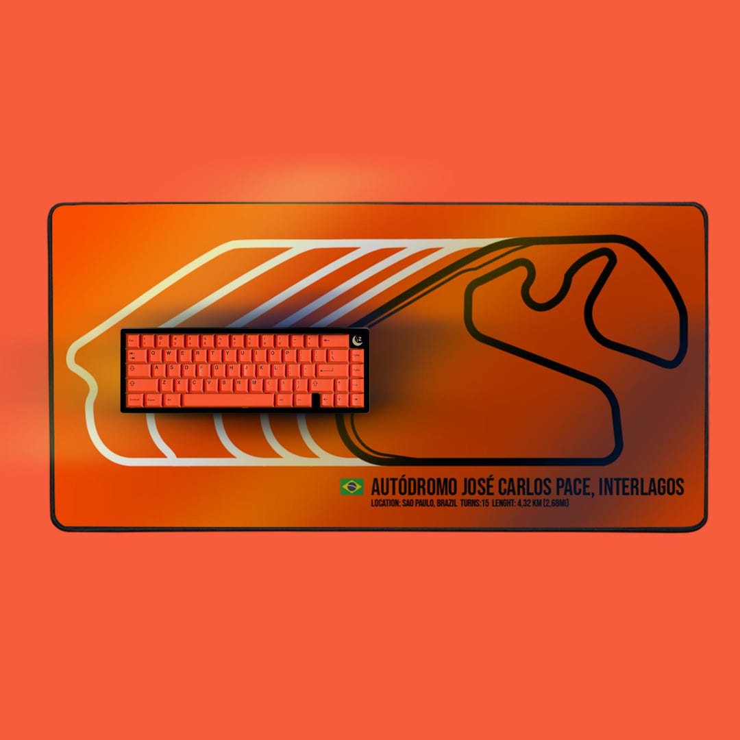 Interlago Desk Mat GMK CYL Flare Inspired – Custom Racing Desk Pad | F1 ...