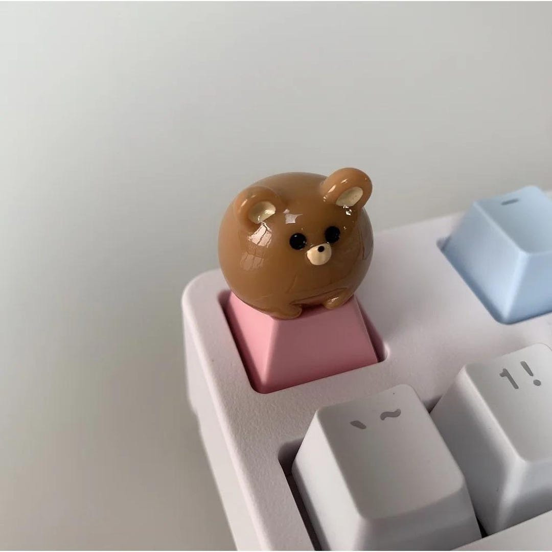 Bear Creative Animal Keycap – Personalized 3D Cartoon Style, Fits Cross ...