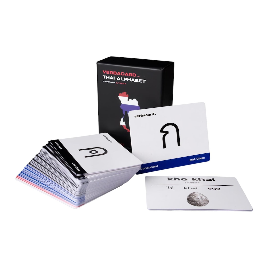 Thai Alphabet Flashcards – Learn Thai Script Fast With 44 Consonants ...