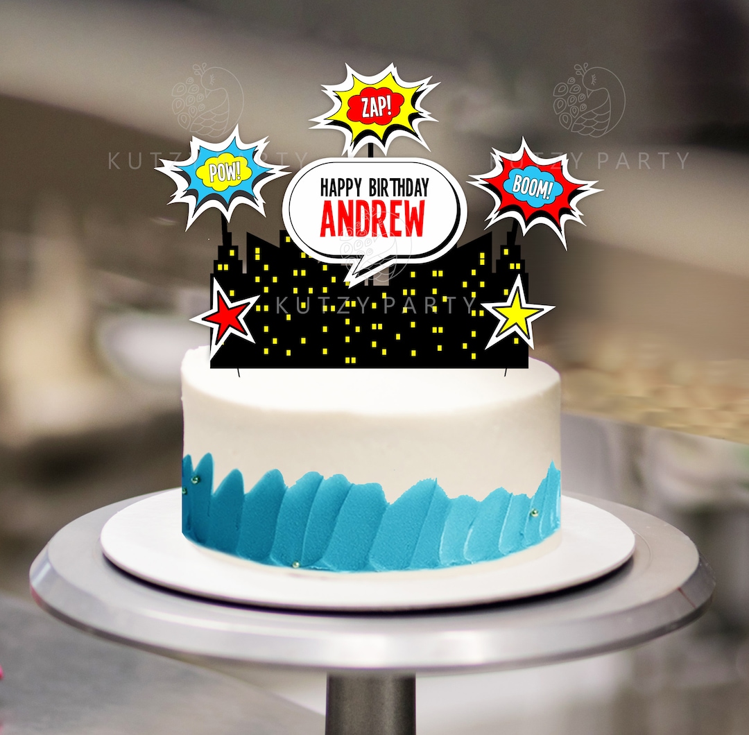 SUPERHERO Cake Topper ( Instant Download and Editable File) - Etsy