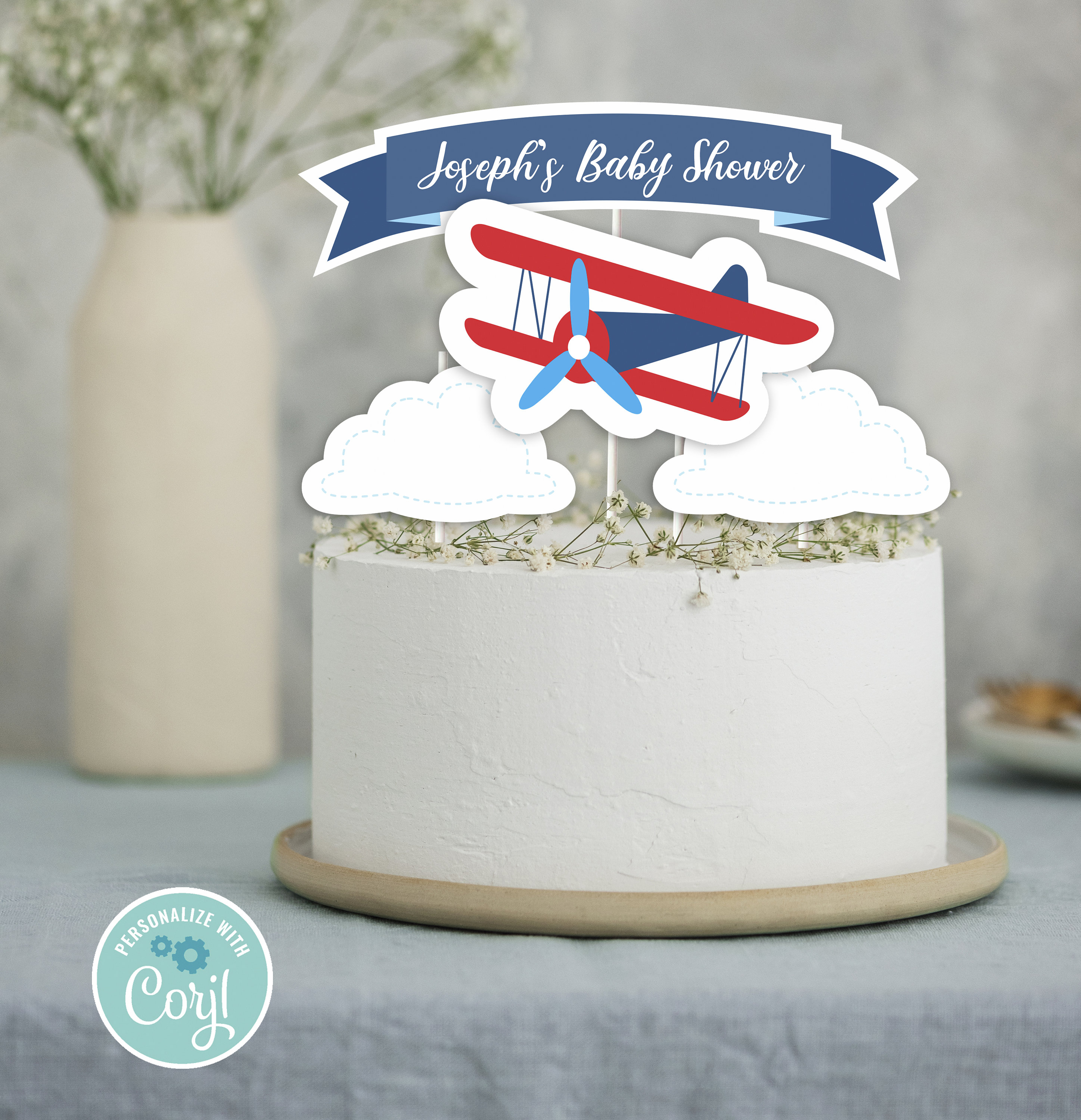 AIRPLANE Cake Topper ( Instant Download and Editable File) - Etsy