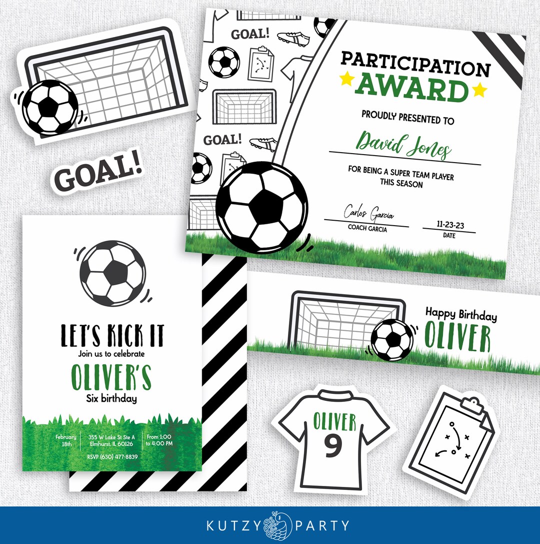 SOCCER PARTY BUNDLE, Editable, Printable, Fiesta De Futbol - Etsy