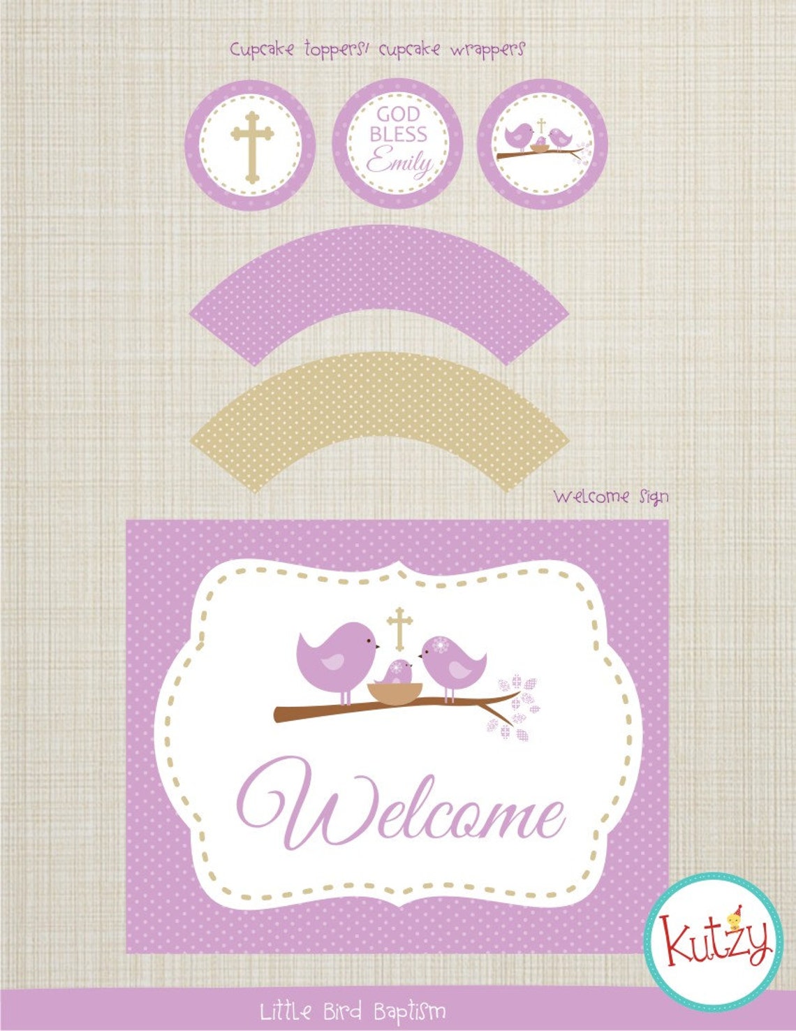 Baptism Little Bird (printable) - Etsy