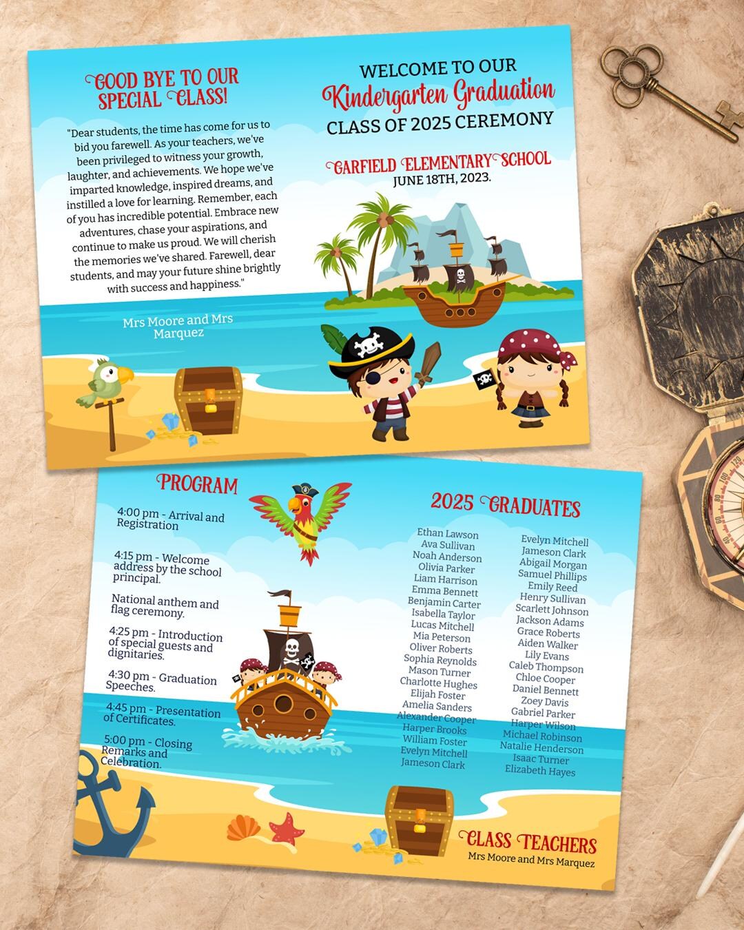 Pirate Graduation Program - Etsy