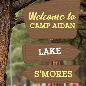 Camping Directional Signs ( Instant Download and Editable File) - Etsy