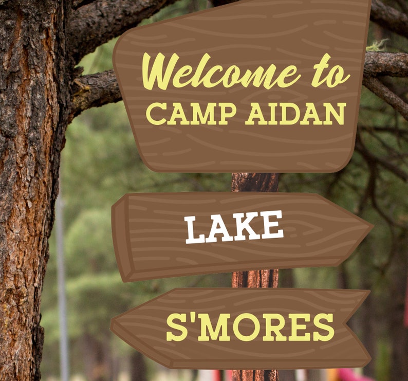 Camping Directional Signs Instant Download and Editable - Etsy
