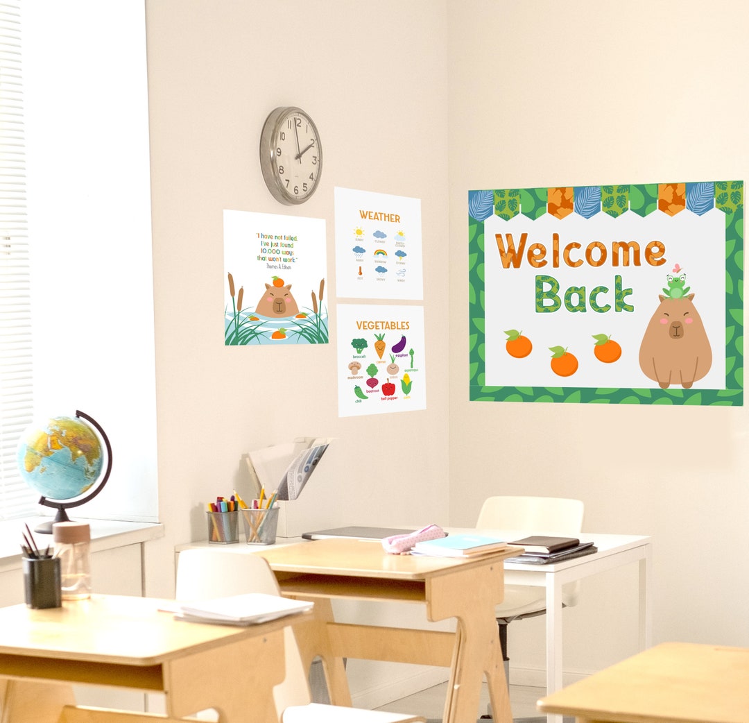 Capybara Rainforest Jungle Themed Classroom Decor Bundle, Frog Editable ...