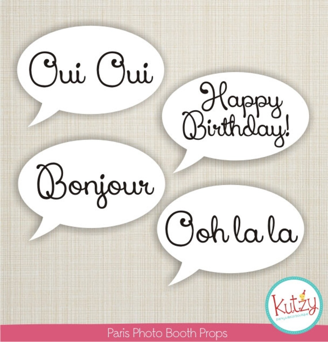 Printable Paris Photo Booth Props - Etsy