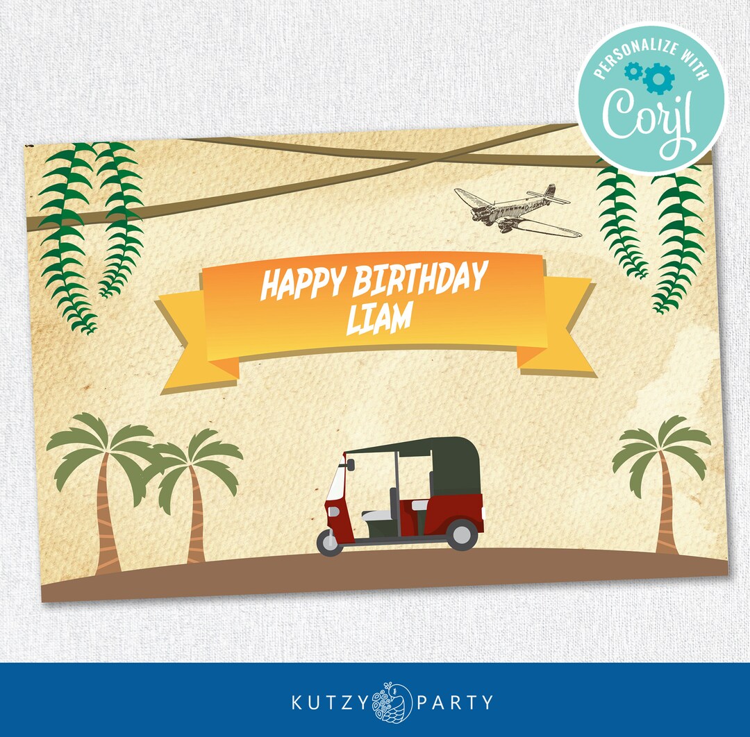 Explorer / Adventure Printable Backdrop (editable) - Etsy