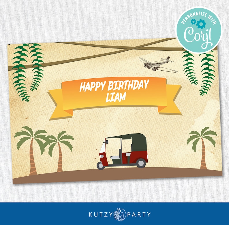 Explorer / Adventure Printable Backdrop editable - Etsy