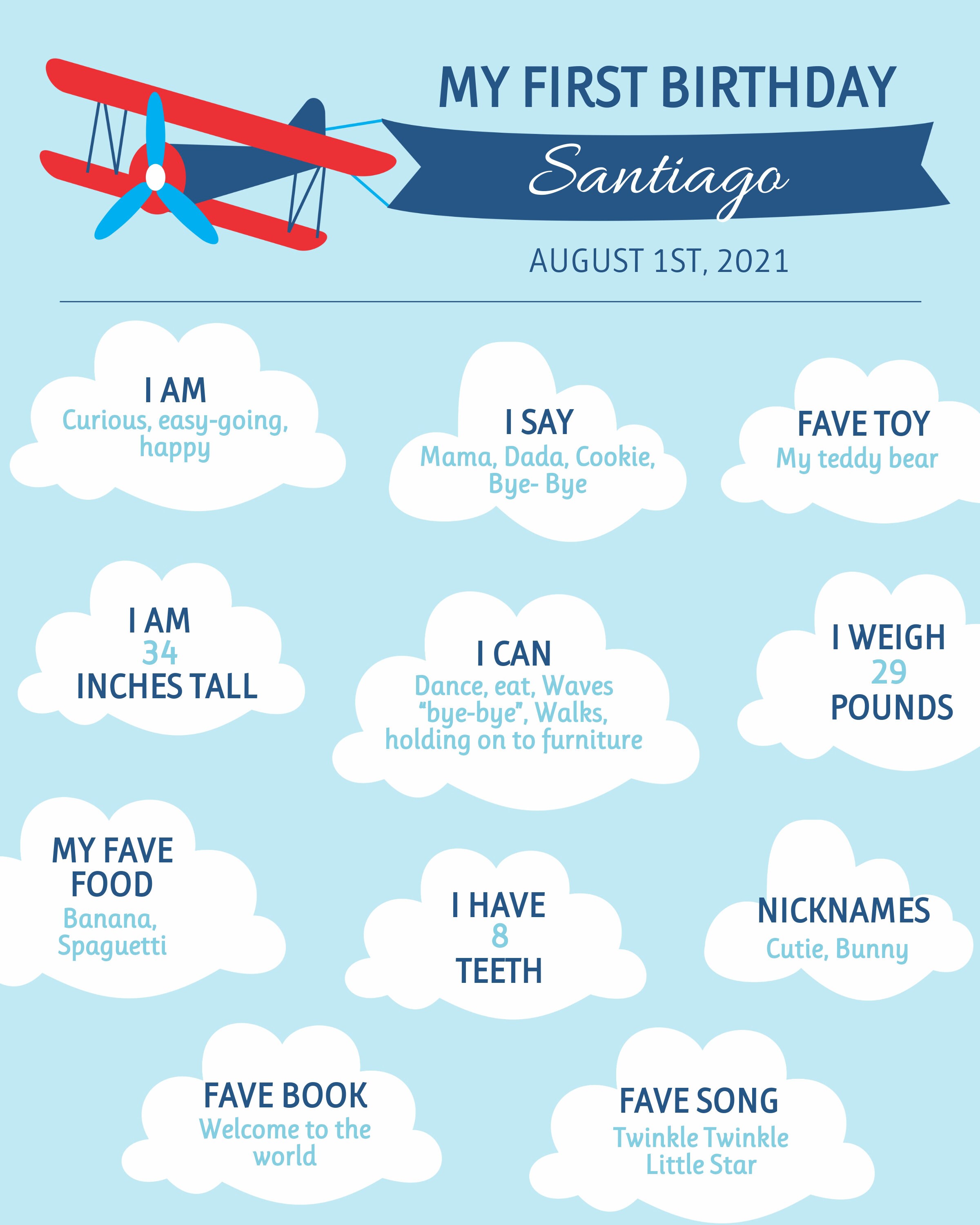 EDITABLE PRINTABLE Airplane Birthday Milestone Sign - Etsy