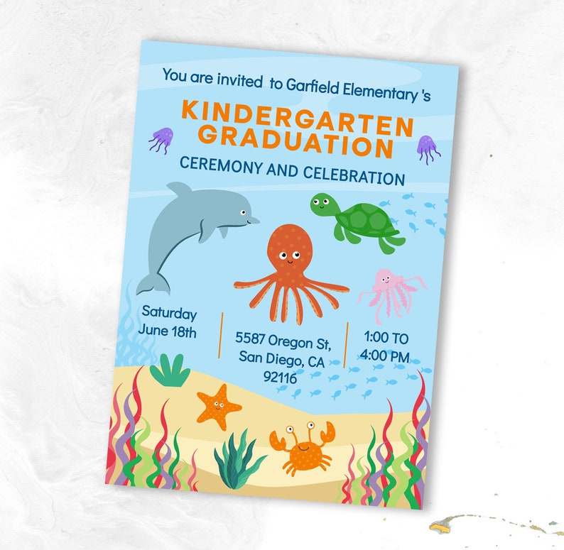 Under the Sea Graduation Combo (includes Invitation, Save the Date ...