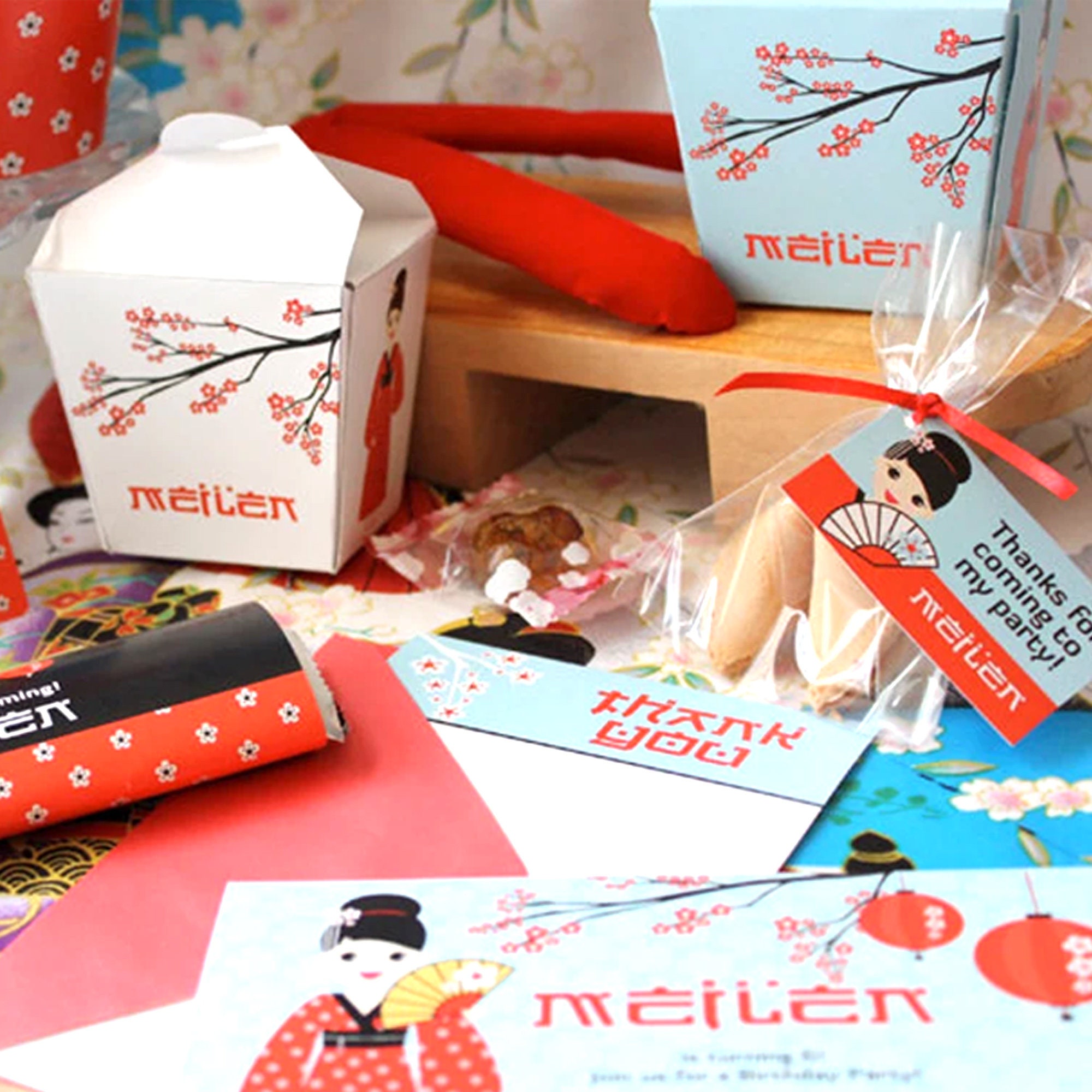 Japanese Editable Text Take Out Box, Japanese Favor Box - Etsy