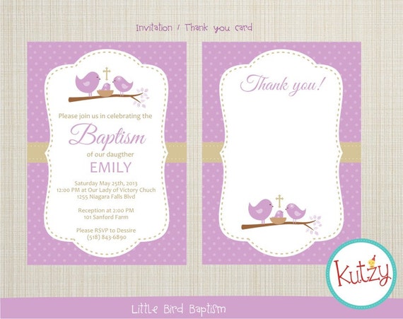 Baptism Little Bird printable | Etsy
