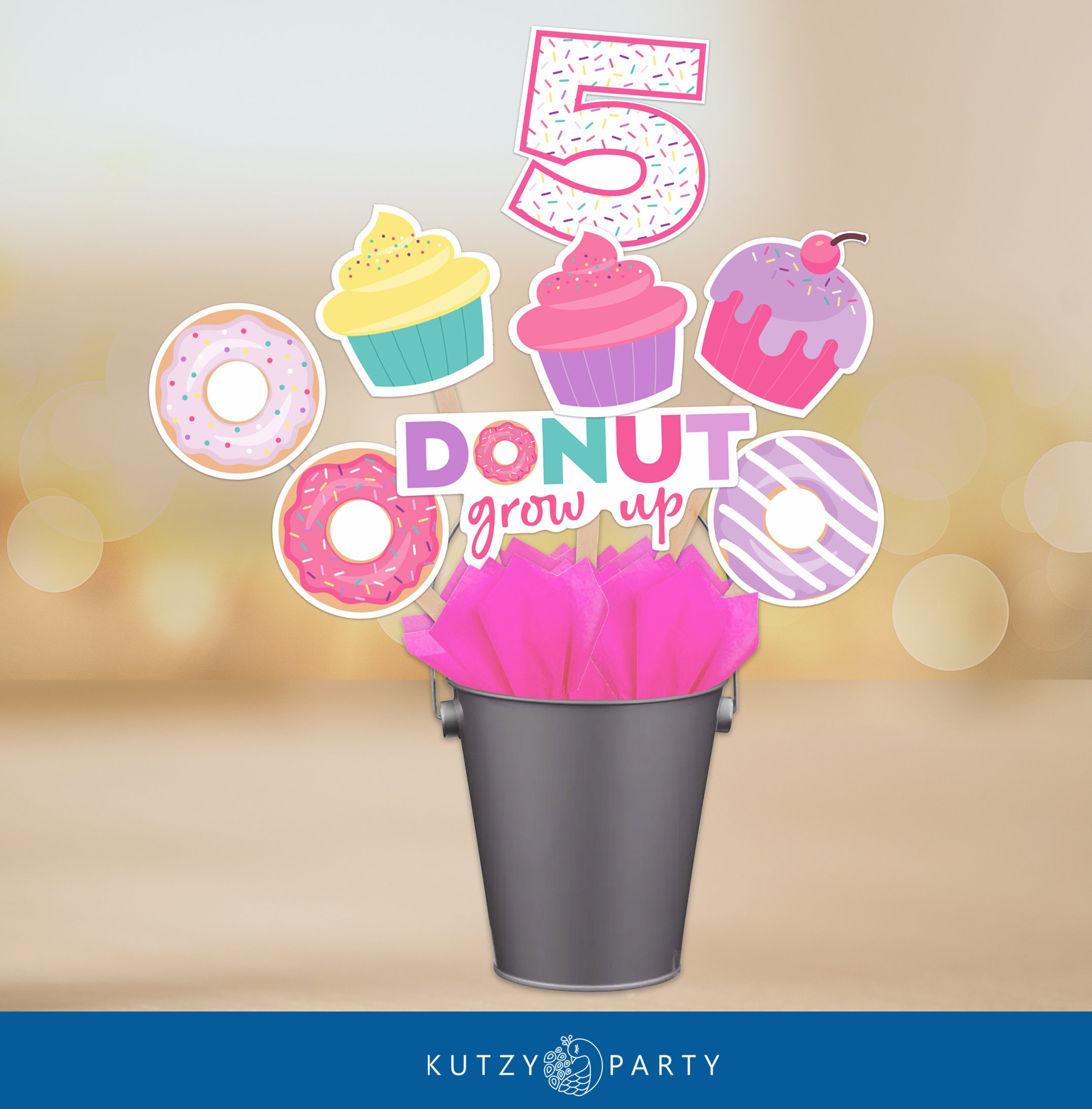 Printable Donuts Cake Topper, Donuts Party Centerpiece, Donut Party ...