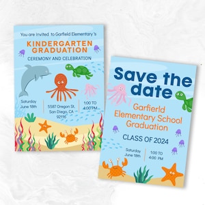 Under the Sea Graduation Combo (includes Invitation, Save the Date ...