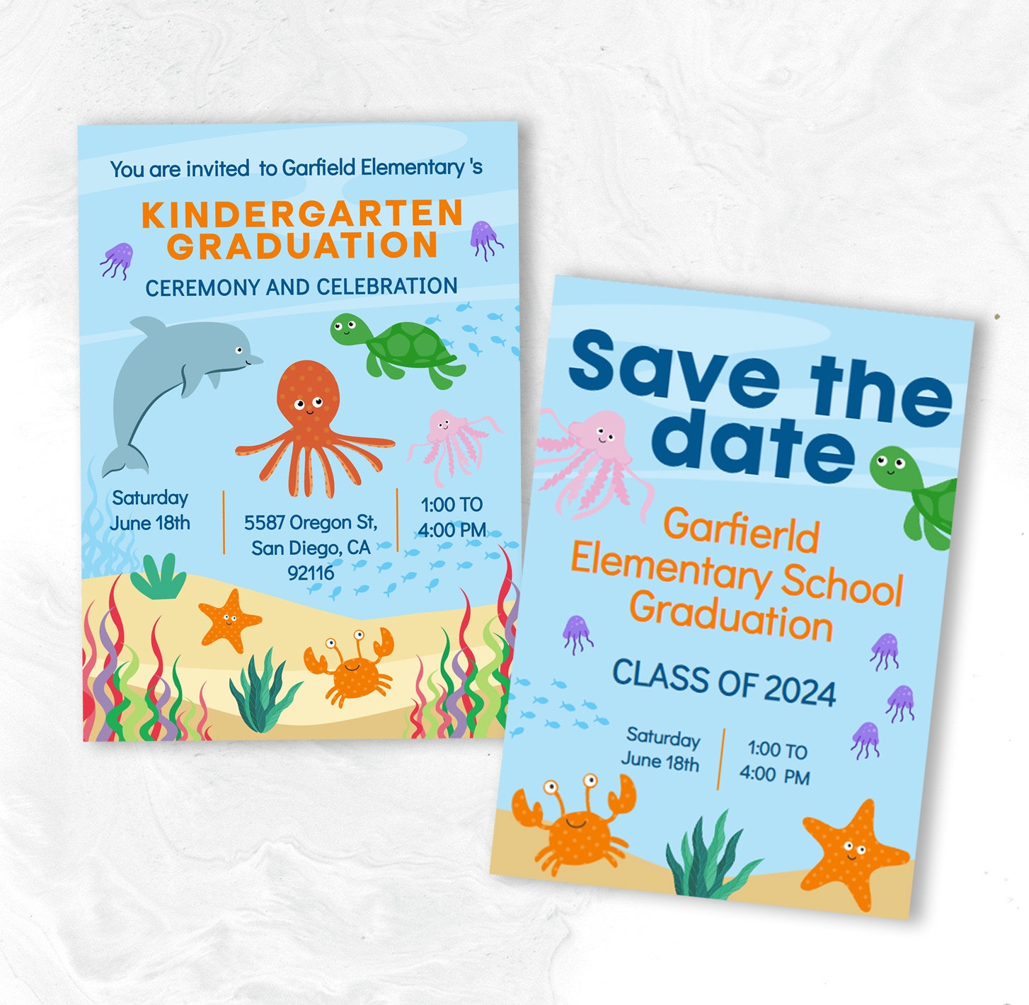 Under the Sea Graduation Combo (includes Invitation, Save the Date ...