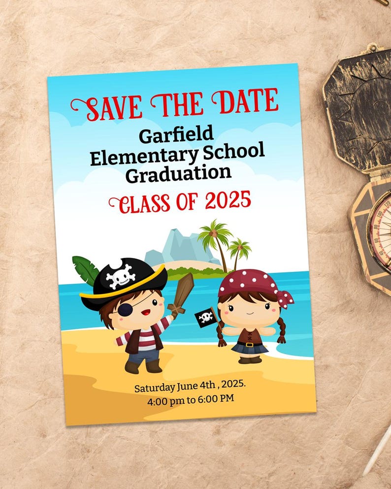 Pirate Graduation Invitation and Save the Date Card - Etsy