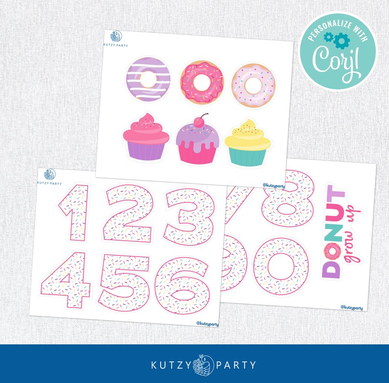 Printable Donuts Cake Topper, Donuts Party Centerpiece, Donut Party ...