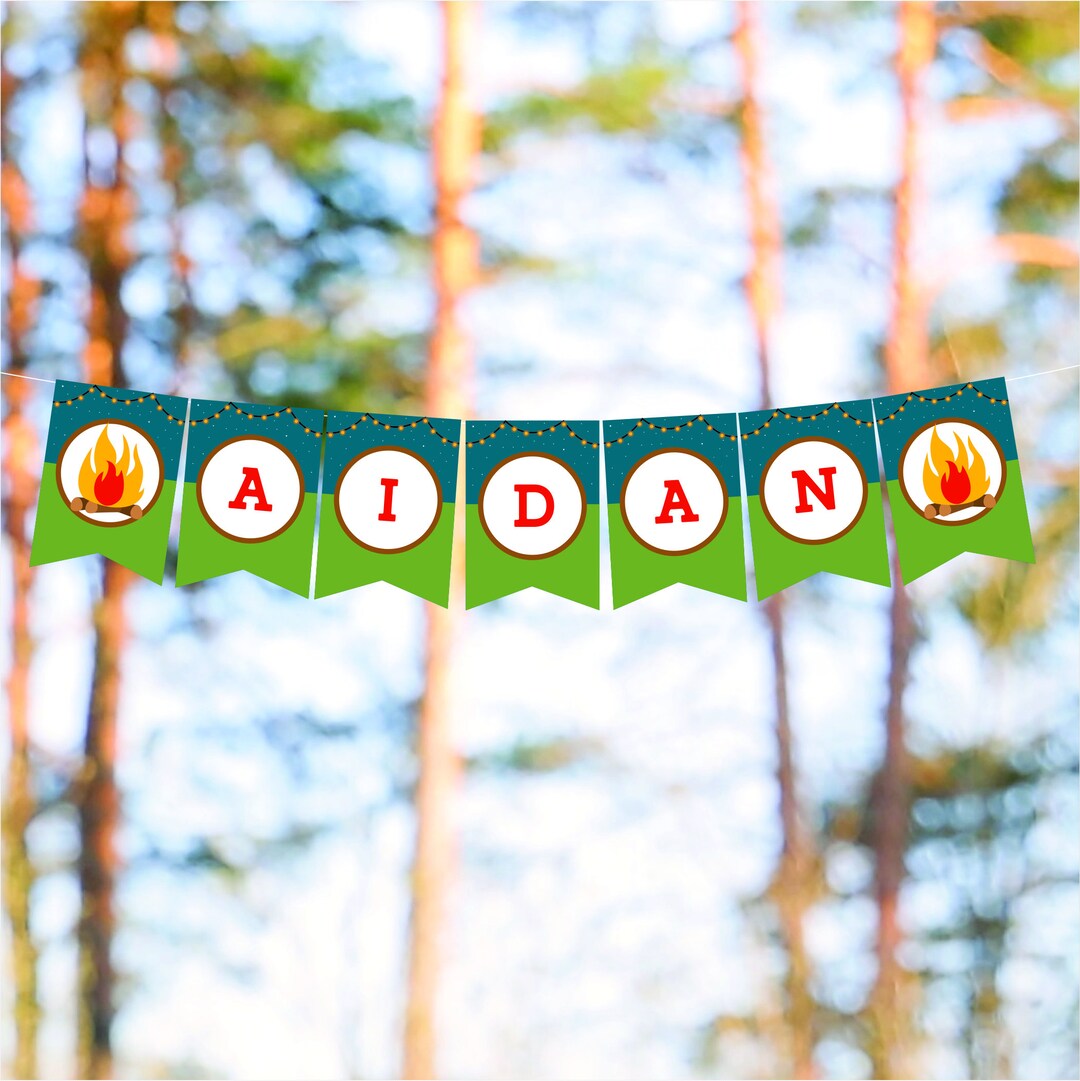 Camping Banner ( Instant Download and Editable File) - Etsy