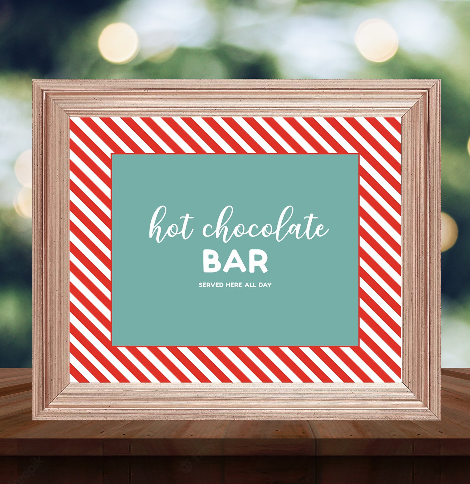 Printable Hot Chocolate Bar Kit, Mint Color Hot Cocoa Bar, Warm up at ...
