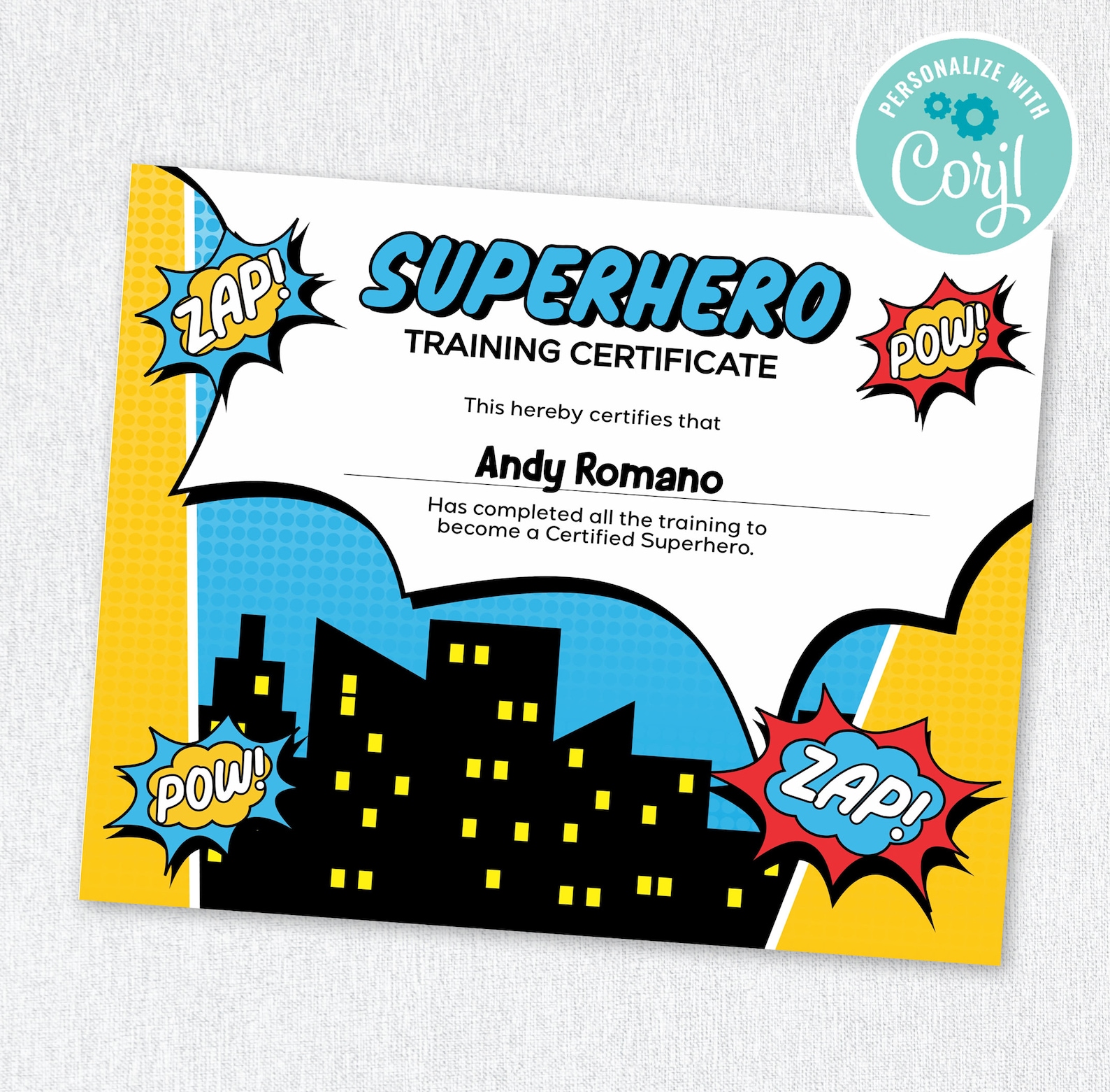 Superhero Certificate, Superhero Training Certificate printable ...