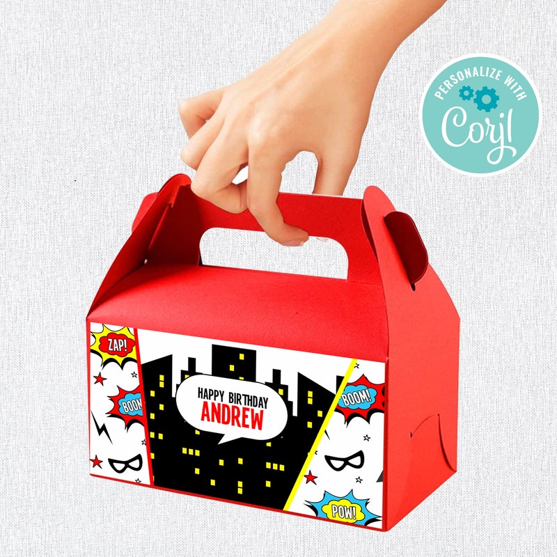 Superhero Favor Box - Etsy