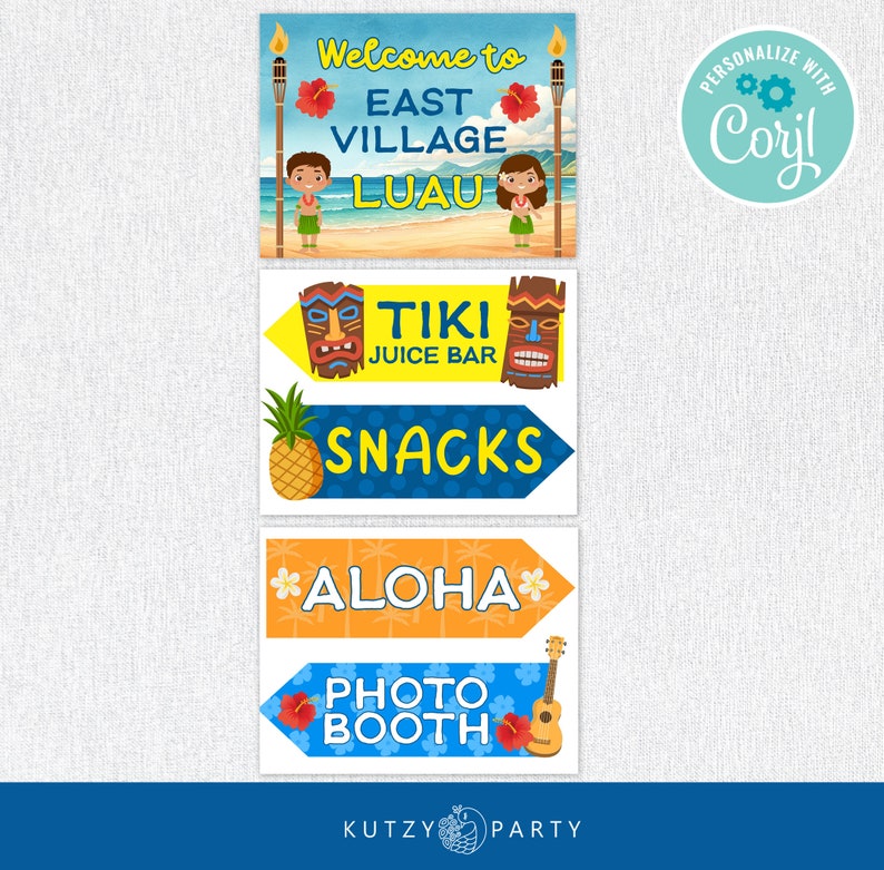 Luau Party Directional Signs - Etsy