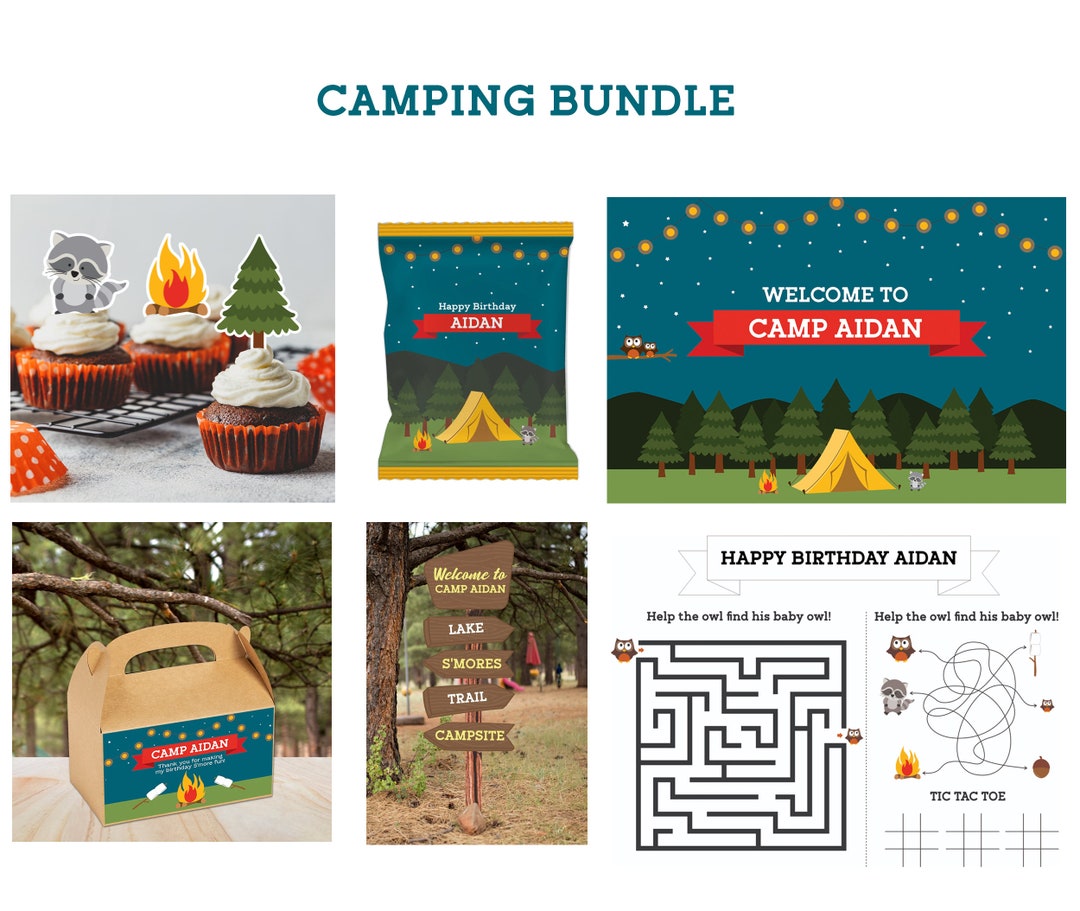 CAMPING PARTY BUNDLE (instant Download and Editable File) - Etsy