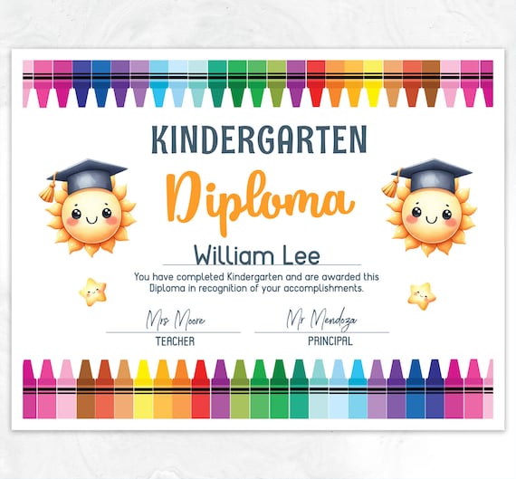 Kindergarten Graduation Certificate Border