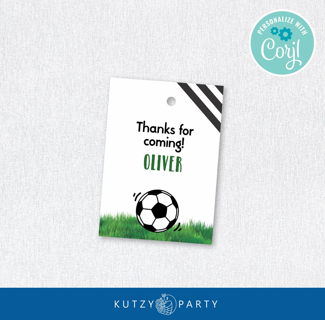 Soccer Favor Tags Printable, Editable. Soccer Printable Labels - Etsy