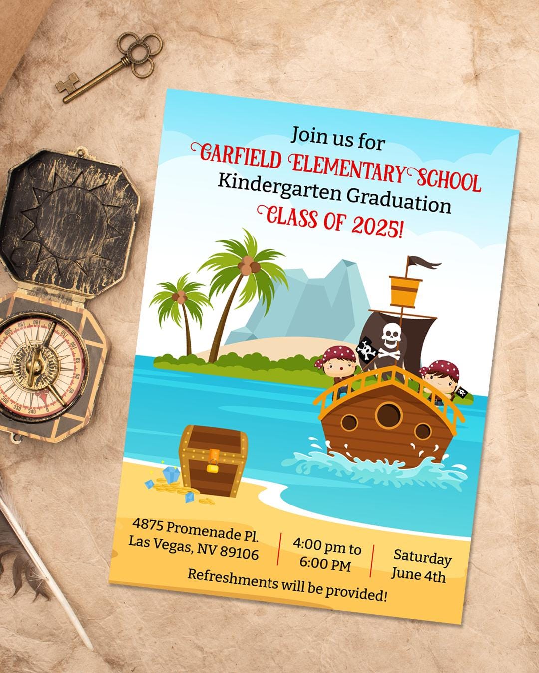 Pirate Graduation Invitation and Save the Date Card - Etsy