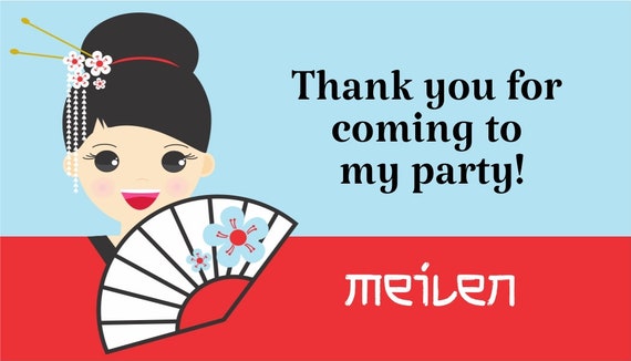 Japanese Party Favor Tags editable - Etsy